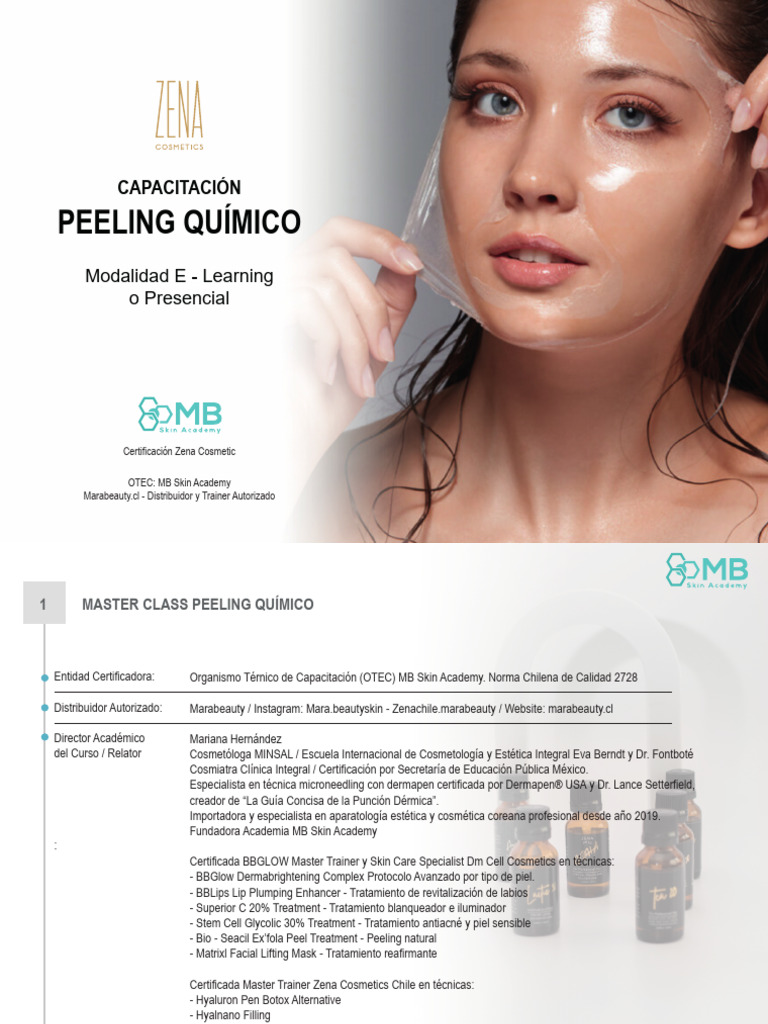 Temario Curso Peeling Químico JPG | PDF | Protección de la piel | Productos cosméticos
