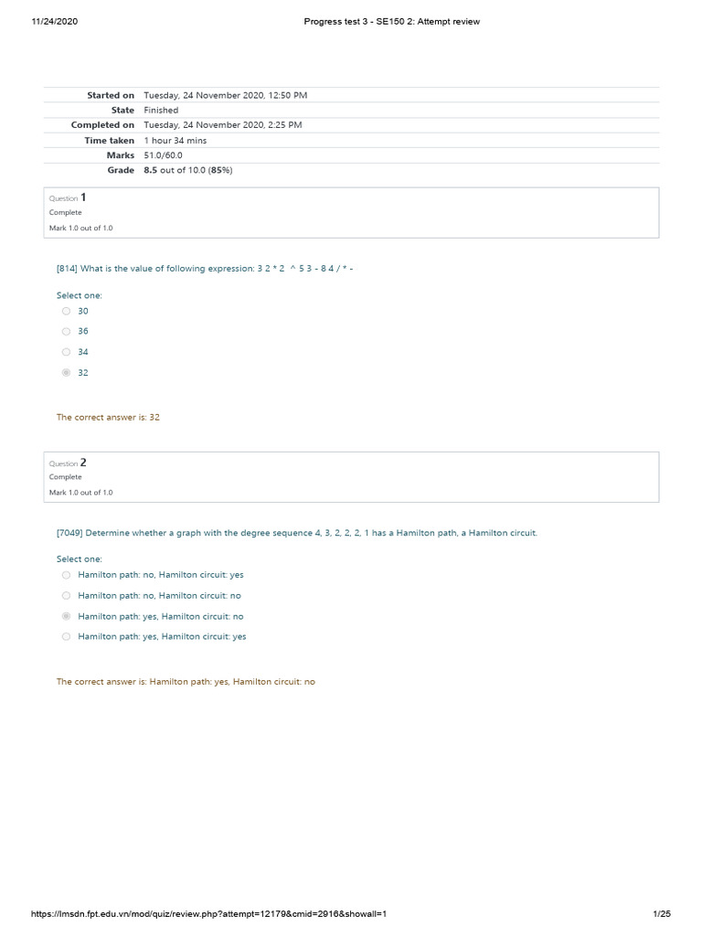 Progress test 3 - SE150 2_ Attempt review | Download Free PDF ...