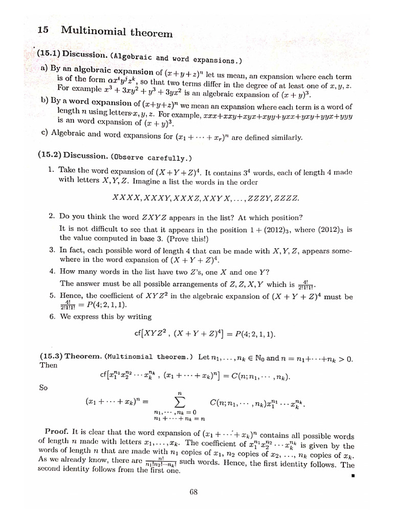 Multinomial theorem-1 | Download Free PDF | Mathematical Analysis | Combinatorics