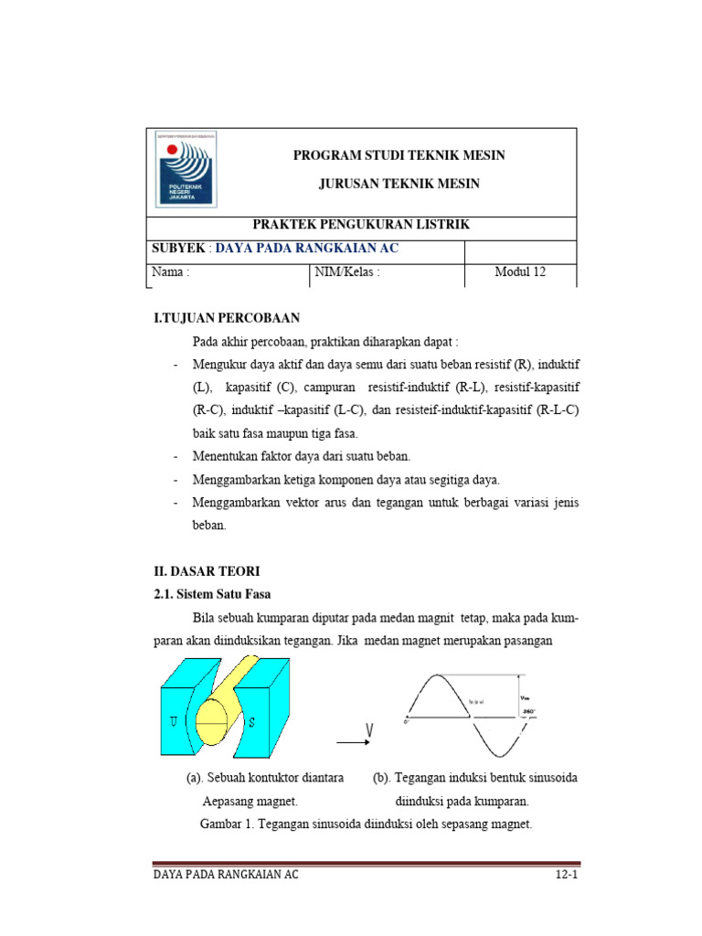 Rumus Daya Rangkaian Seri AC | PDF