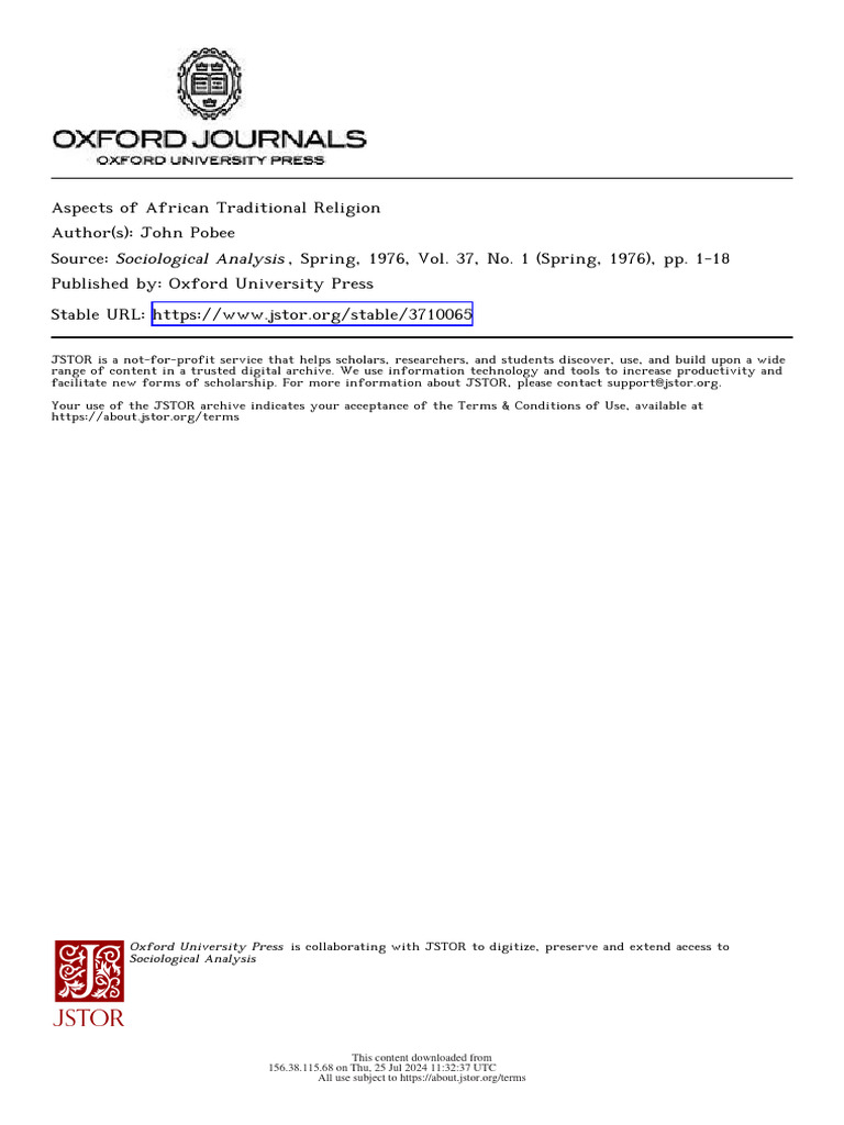 Pobee AspectsAfricanTraditional 1976 | PDF | Witchcraft | God