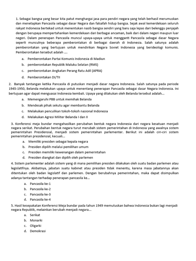 Uji Pemahaman Sejarah Pancasila | PDF | Politik | Ilmu Sosial