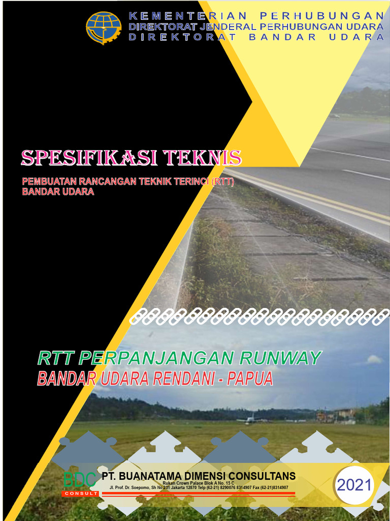 Spesifikasi Teknis Konstruksi Perpanjangan Landas Pacu Rendani | PDF | Sains & Matematika ...
