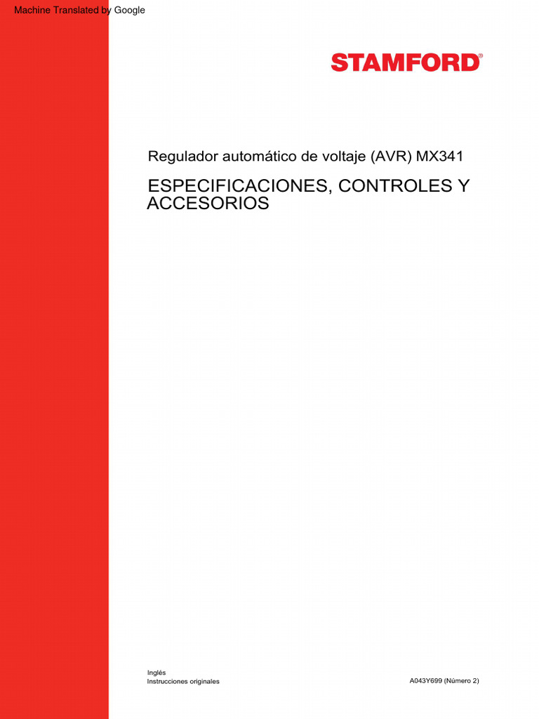 Stamford Mx341 Avr Datasheet | PDF | Generador eléctrico | Ingenieria ...