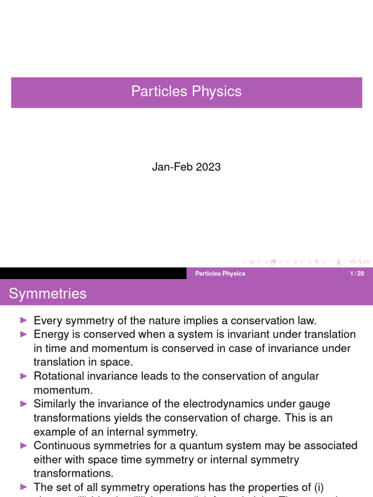 Particle Final | PDF | Group (Mathematics) | Theoretical Physics