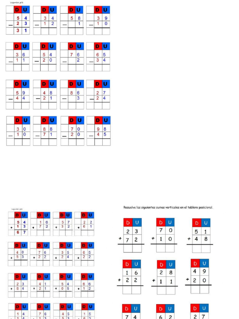 Sumas y Restas | PDF