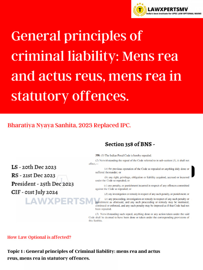 Mens Rea and Actus Reus in Criminal Law | PDF | Mens Rea | Crimes