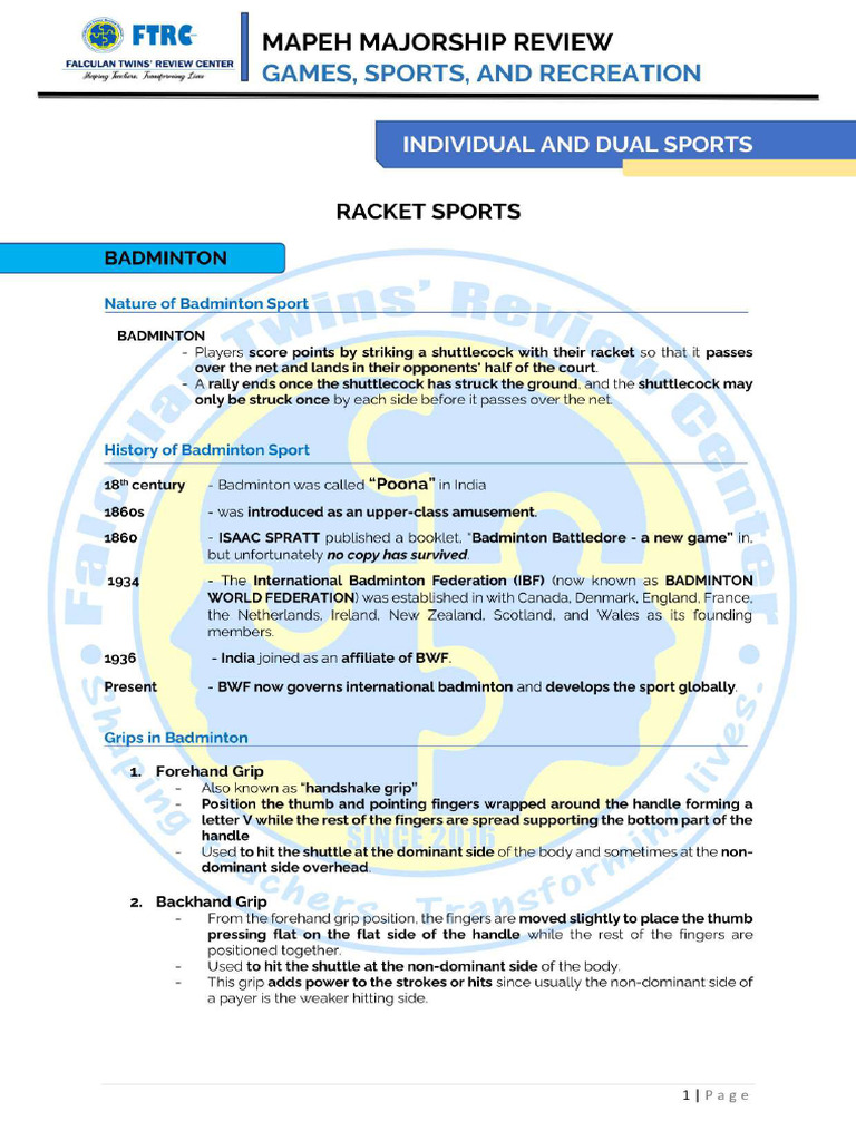 Sports-Handouts 1 | PDF