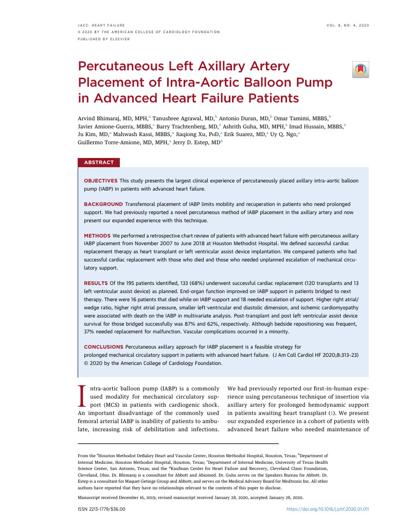Percutaneous Left Axillary Artery | PDF | Ischemia | Heart