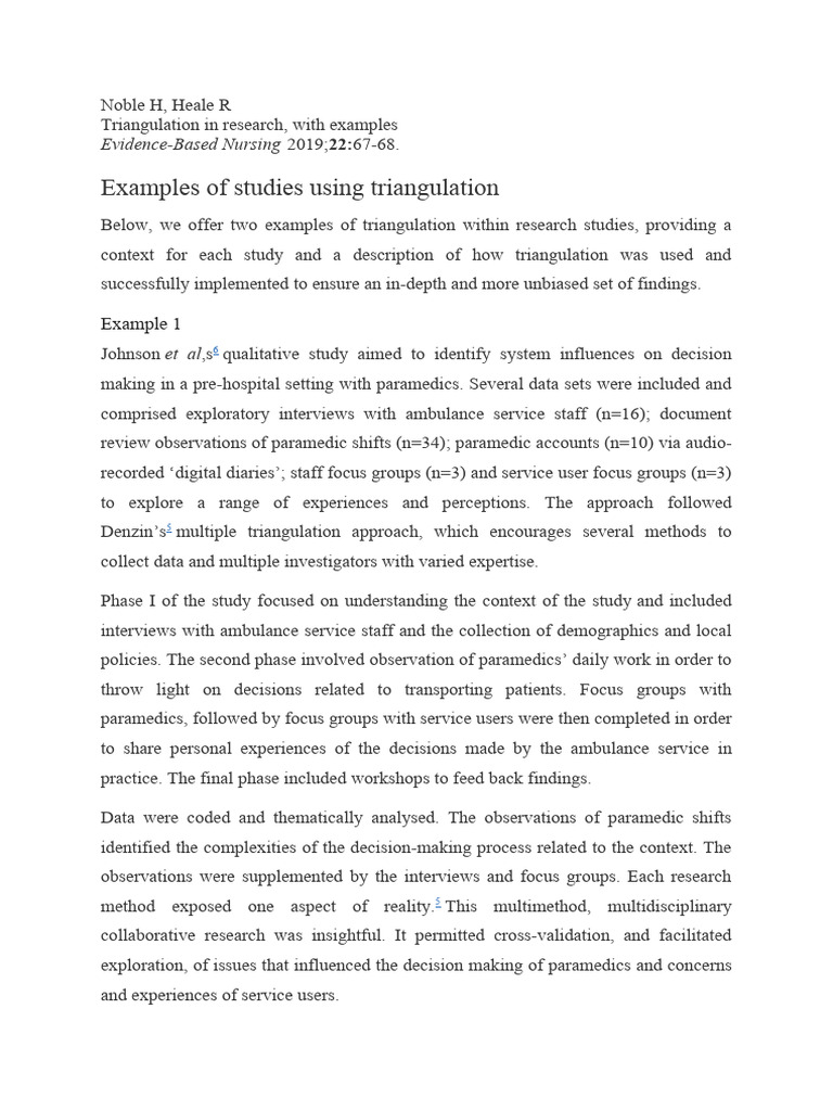 Examples of Triangulation | PDF | Focus Group | Qualitative Research