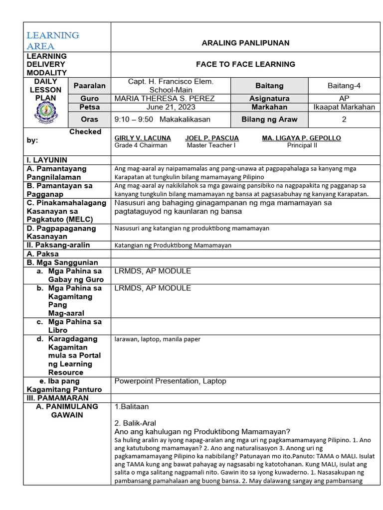 DLP AP Q4 Week8 Day3 | PDF