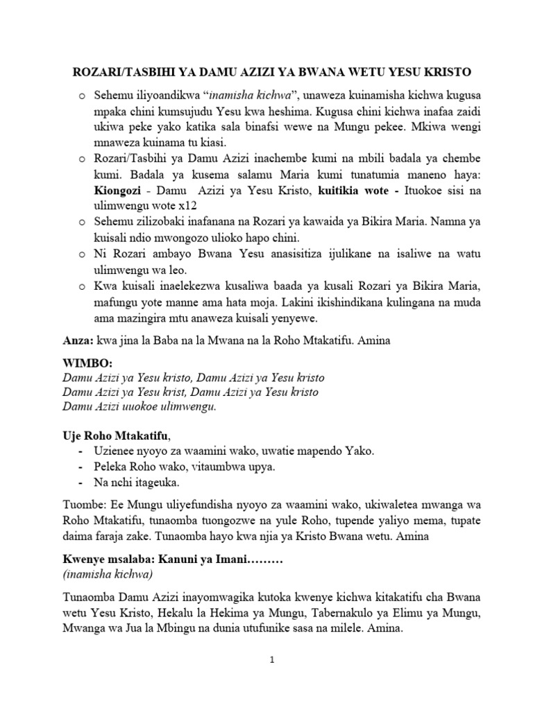 Rozari-Tasbihi Ya Damu Azizi | PDF