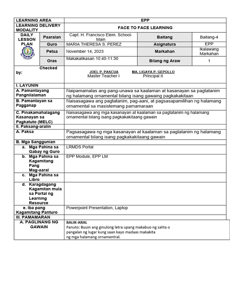 EPP Q2 W1 Day 2 | PDF