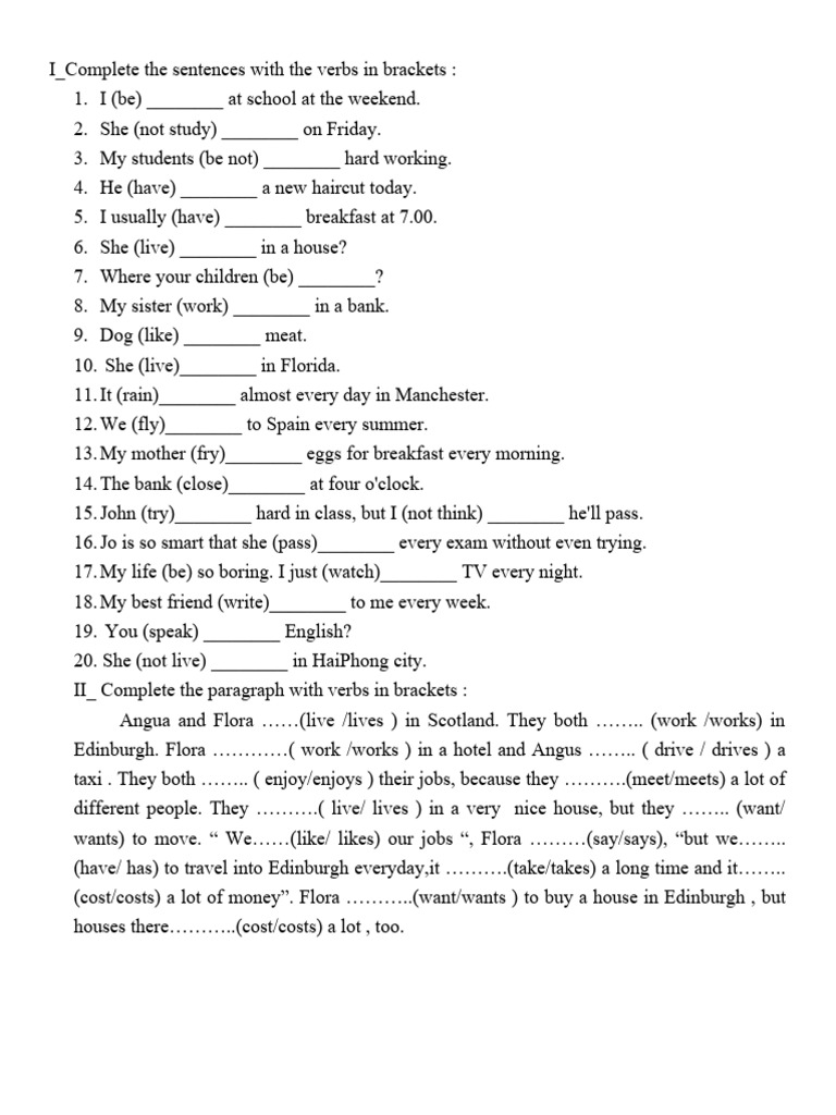 (123doc) Bai Tap Present Simple 6 | PDF | Languages | Foreign Language Studies