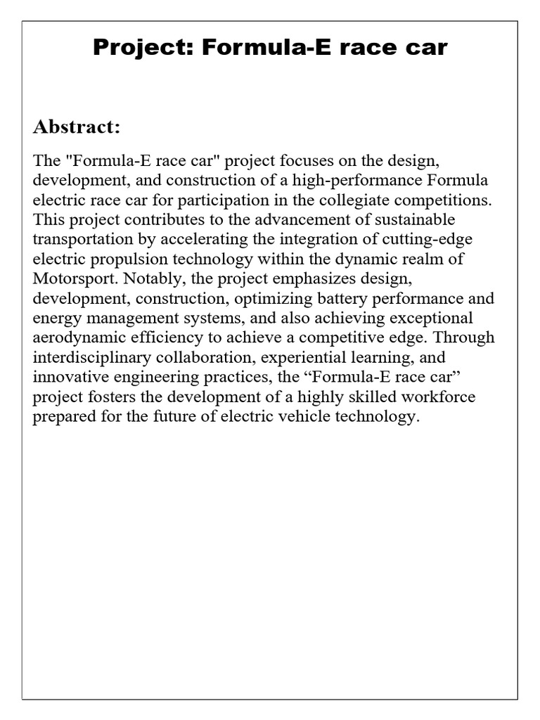 Project FEV | PDF | Electric Vehicle | Engineering