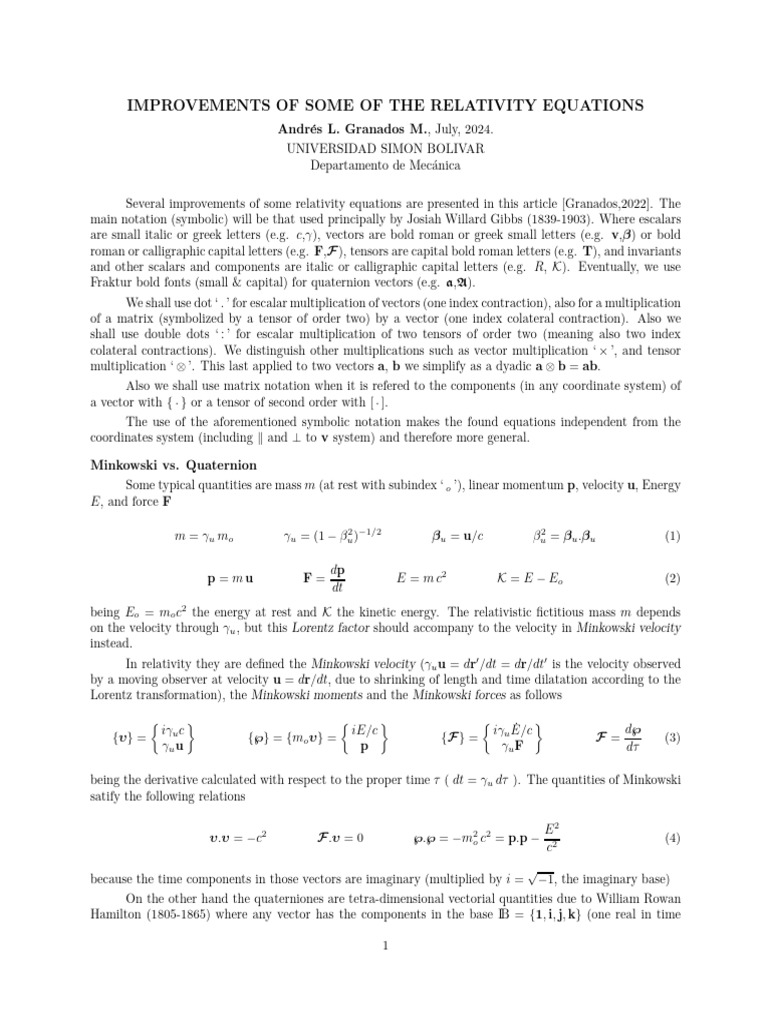 Relativity | PDF | Euclidean Vector | Scalar (Mathematics)