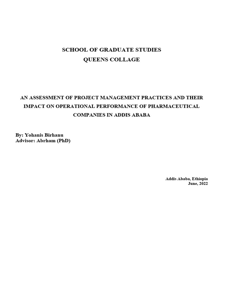 Johen Reserch Thesis Draft 1 | PDF | Project Management | Survey Methodology