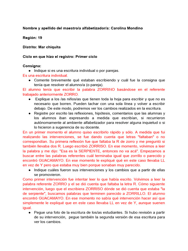 Plantilla para Registro de Escritura (3era. Conversación) | PDF