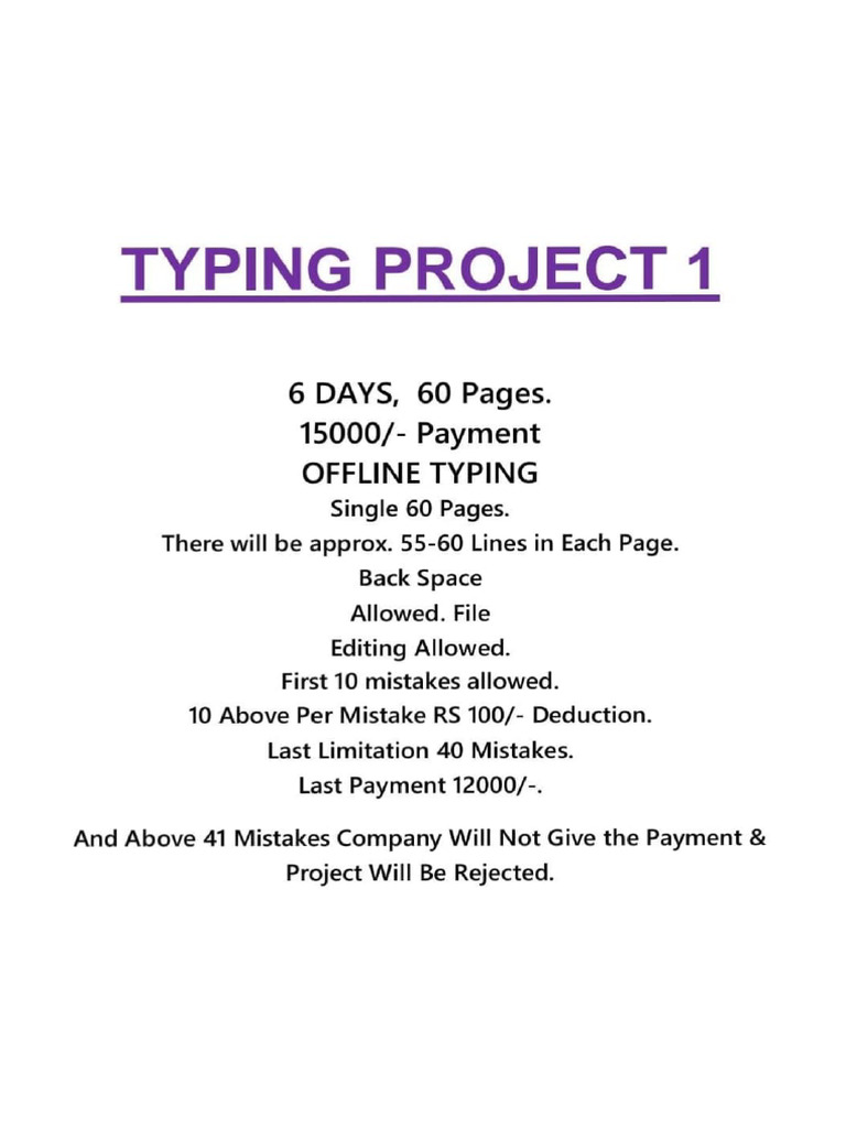 Typing Work | PDF