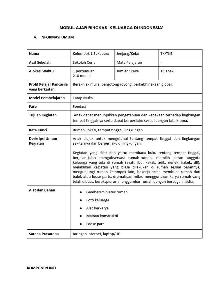 Modul Ringkas - Keluarga Di Indonesia | PDF | Seni & Disiplin Bahasa | Kesehatan Holistik