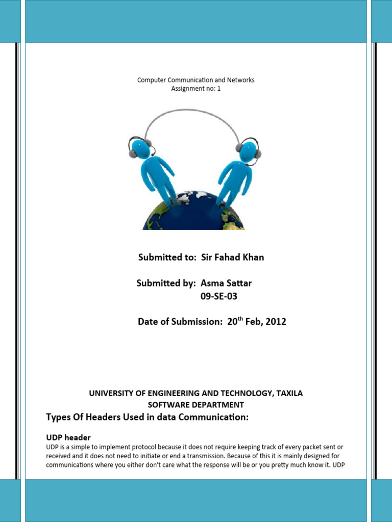 Assignment No 1 Download Free Pdf Transmission Control Protocol Internet Protocols