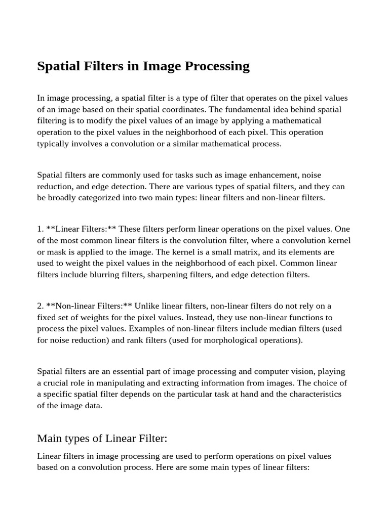 3Spatial Filter | PDF | Electronic Filter | Computer Vision