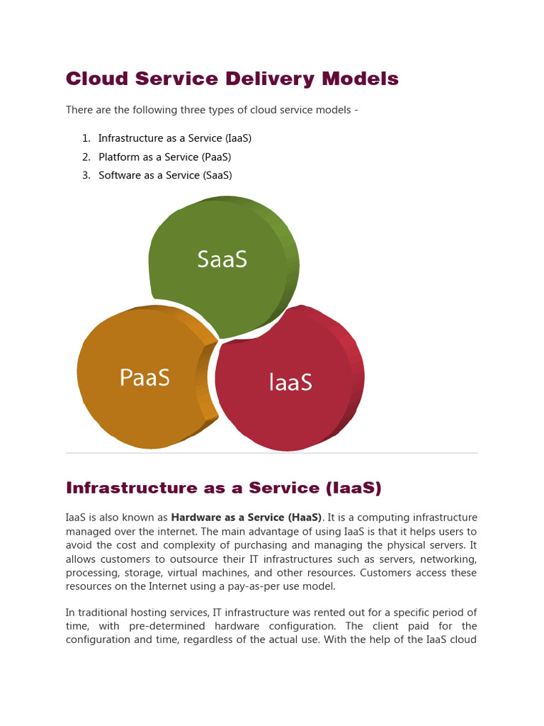 Cloud Service Delivery Models. | Download Free PDF | Cloud Computing | Software As A Service