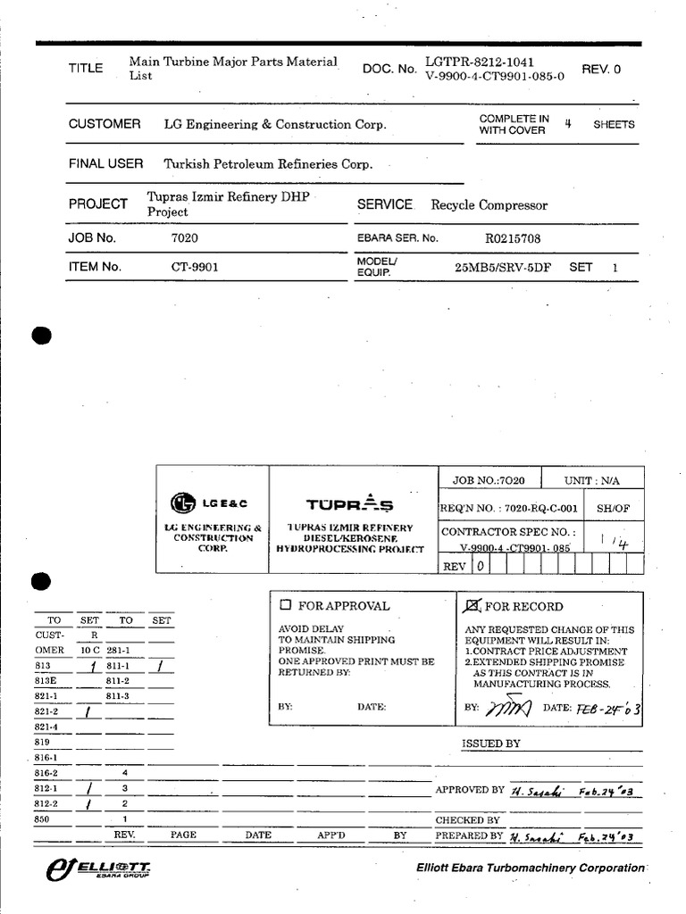 SRV 5DF Elliot Ebara Main Steam Turbine Manuel R02157083 2 | PDF