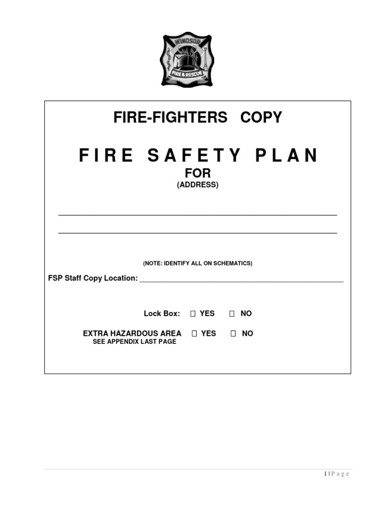 Firefighter Fire Safety Plan Template Updated May 2016 | PDF ...