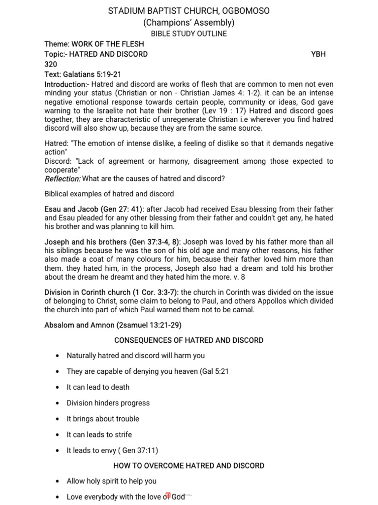 Hatred and Discord | PDF