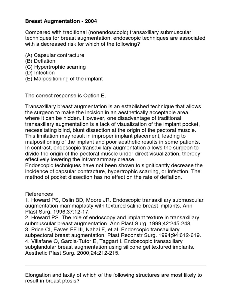 Breast Augmentation - 2004 | PDF | Medical Specialties | Anatomy