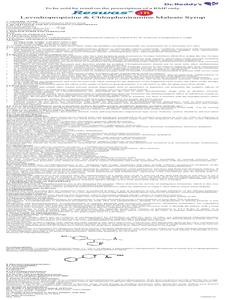 Reswasjr Syrup | PDF