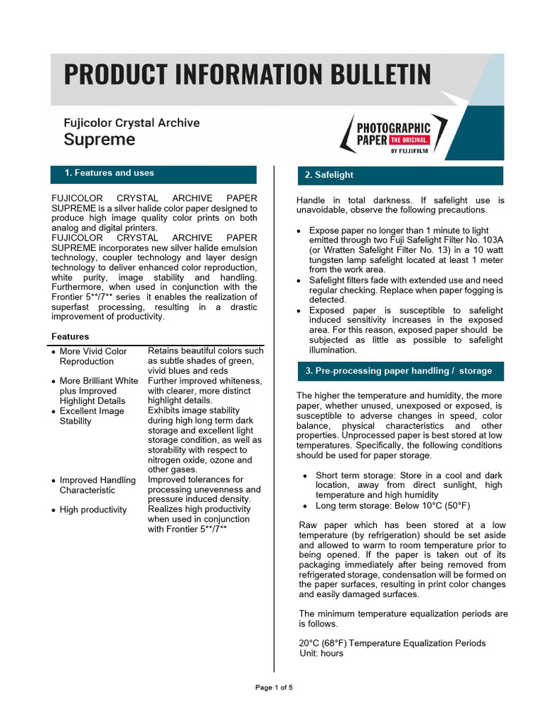 Fujicolor Crystal Archive Supreme AF3 0211E6 | PDF | Color | Lighting