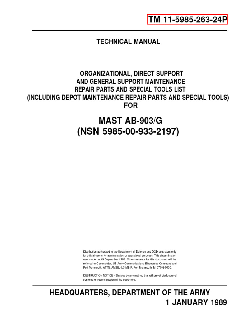MAST AB-903/G Maintenance Manual | PDF | Technology & Engineering