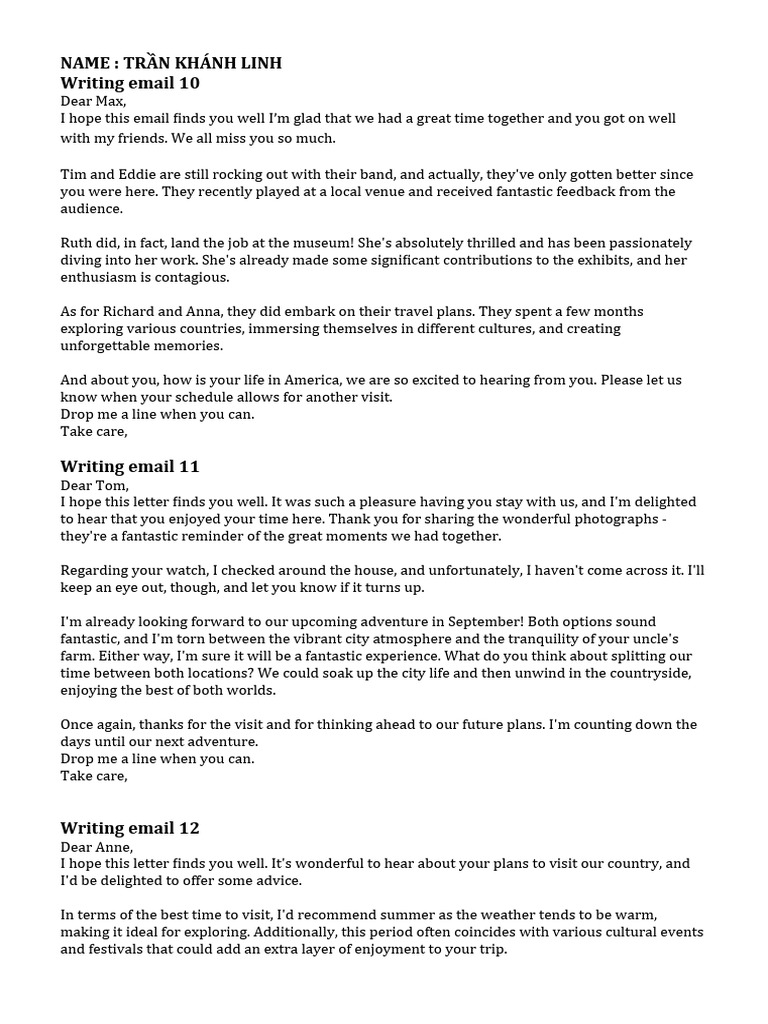 Formal Email Writing Examples | PDF