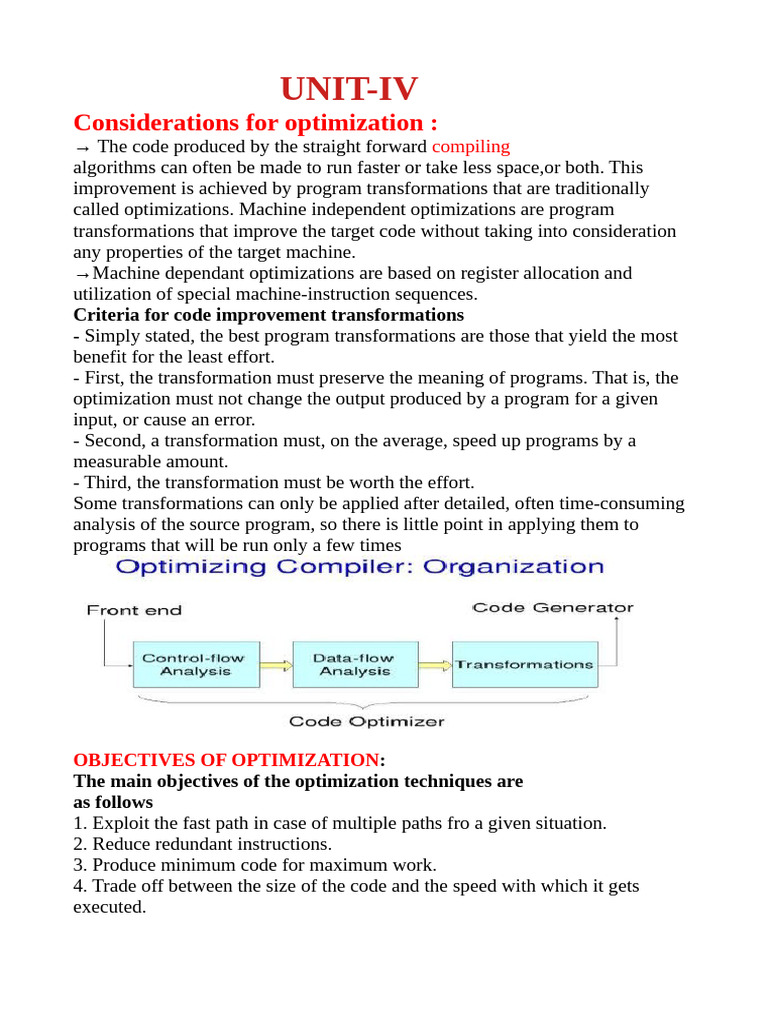 Code Optimization Techniques | PDF | Program Optimization | Computer Program