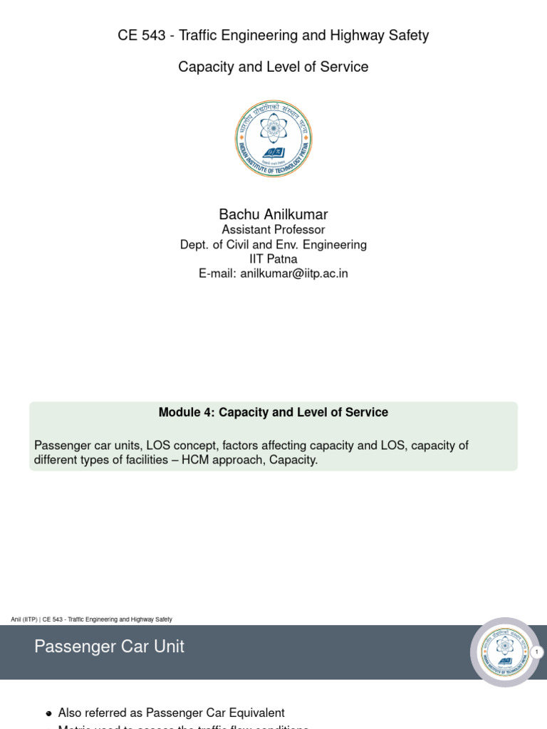 CE543 - Module 4 | PDF | Traffic | Highway