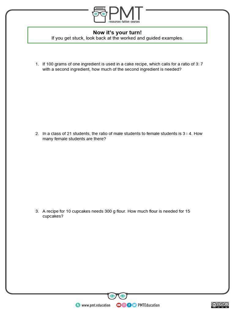 Ratio Worksheet - Ratio, Proportion and Rates of Change - Maths GCSE | PDF