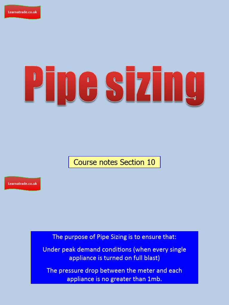 Pipe Sizing | PDF | Pipe (Fluid Conveyance) | Discharge (Hydrology)