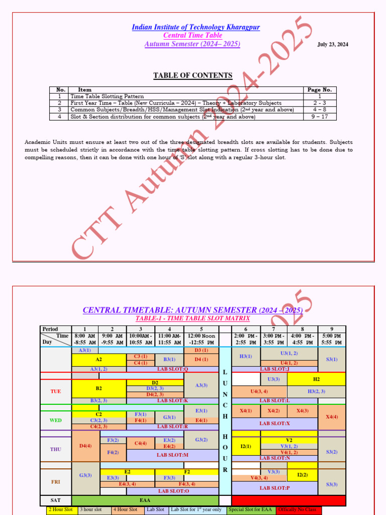 AUT Time Table 24 25 | PDF | Partial Differential Equation | Physical ...