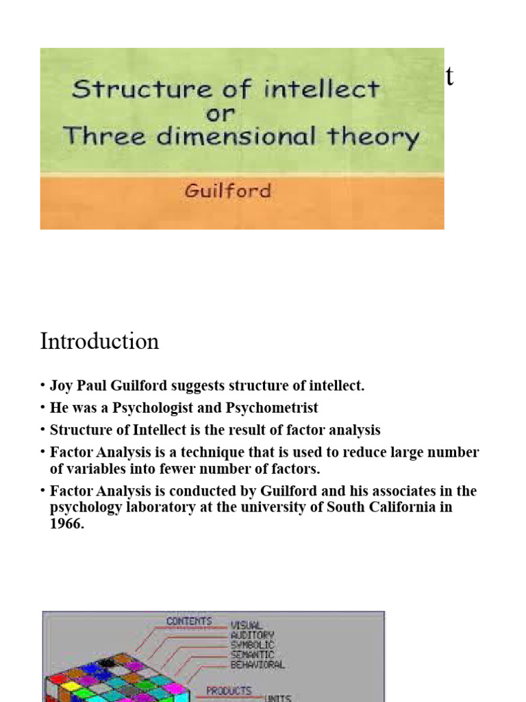 Guilford's Structure of Intellect | PDF | Information | Thought