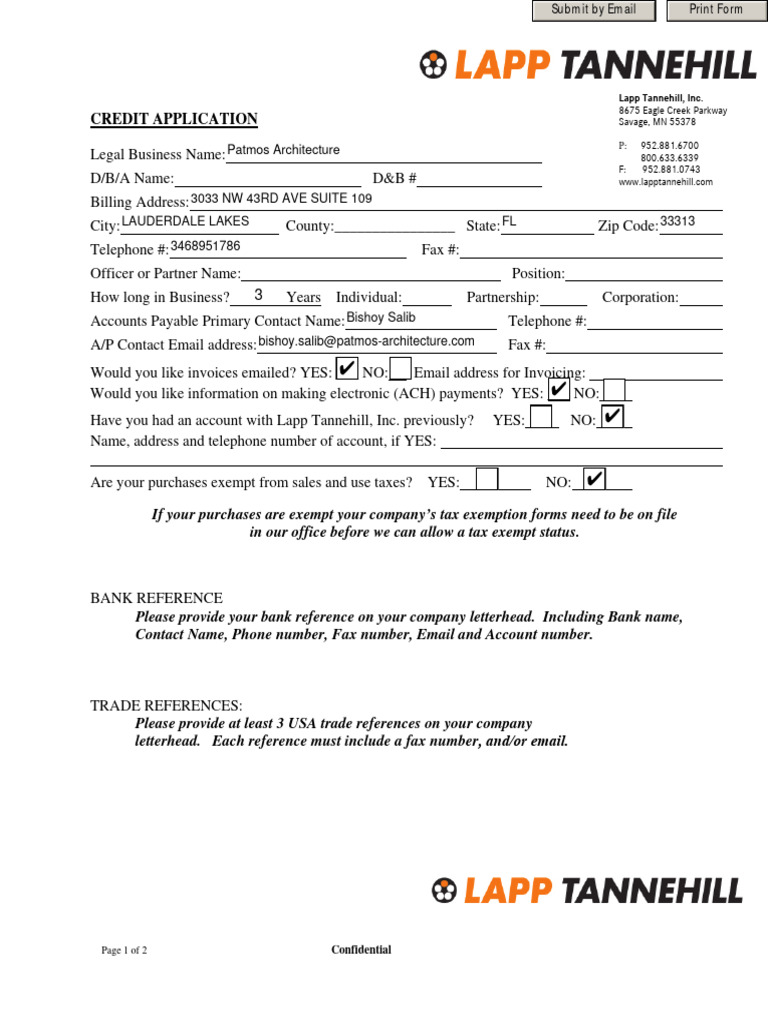 Credit Application Fillable FY2019 | PDF | Credit | Finance & Money ...