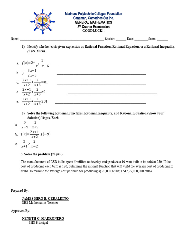 Gen Math 2nd Quarter | PDF | Teaching Methods & Materials