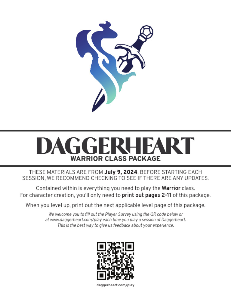 Warrior Class Guide for Daggerheart | PDF | Dice