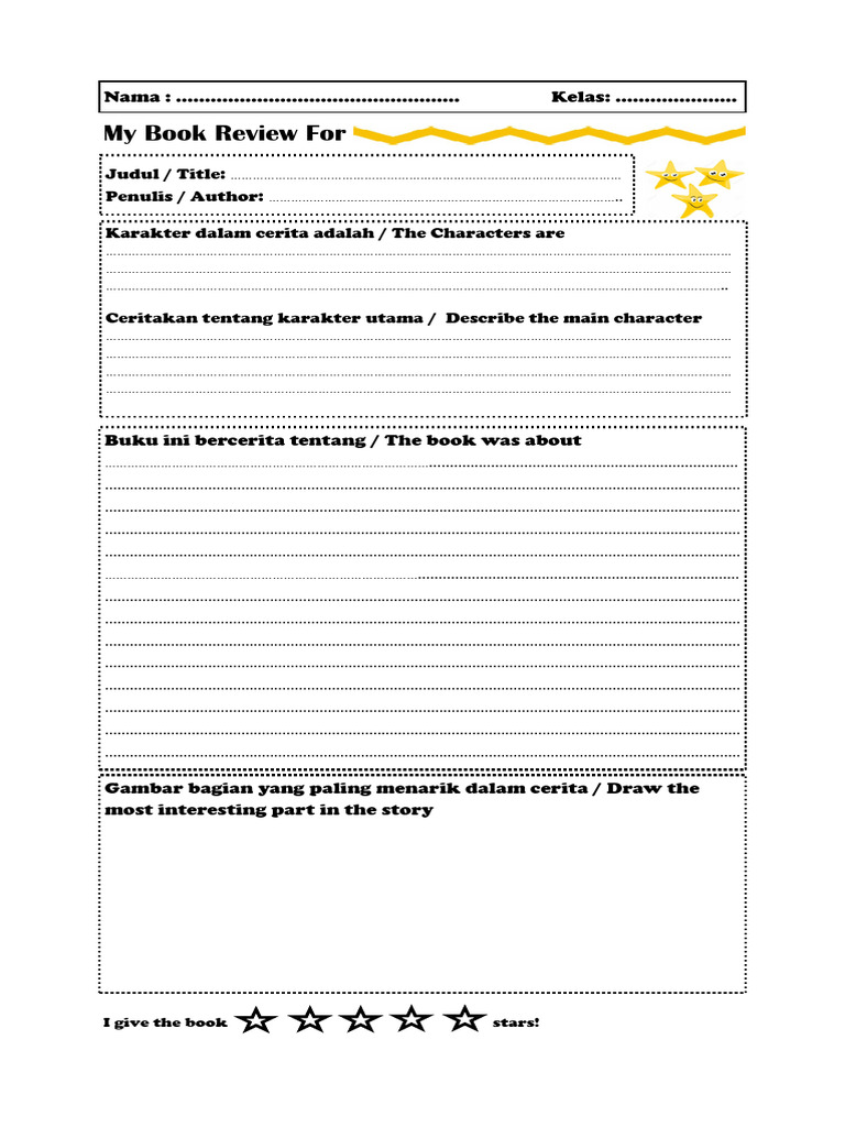 Grade 5 Book Review Template | PDF | Poetry | General Fiction