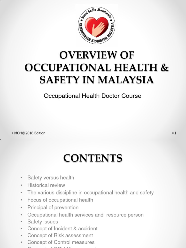 1 Overview OSH in Malaysia - DR Siraj | PDF | Occupational Safety And ...
