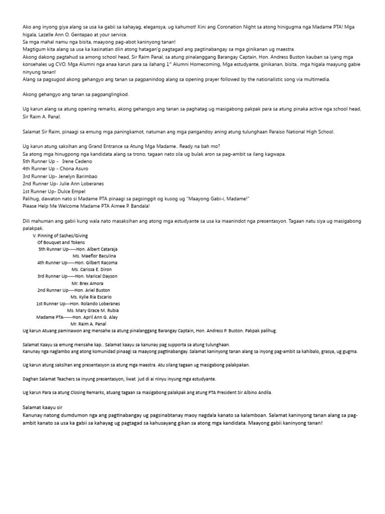 Script Madame PTA | PDF