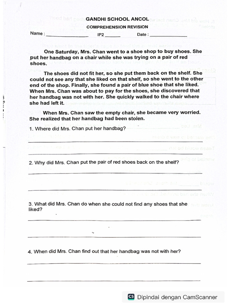 Comprehension Revision 2 | PDF