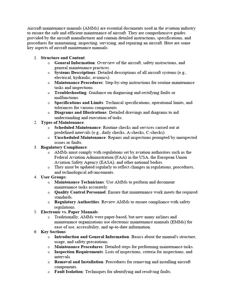 Essential Guide to Aircraft Maintenance Manuals | PDF | Reliability Engineering | Systems ...