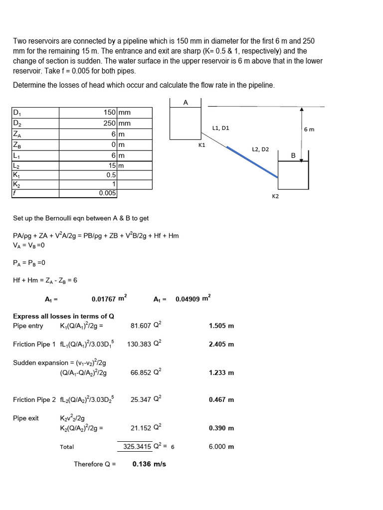 Bernoulli Two Reservoir Exercise Memo | PDF | Applied And ...